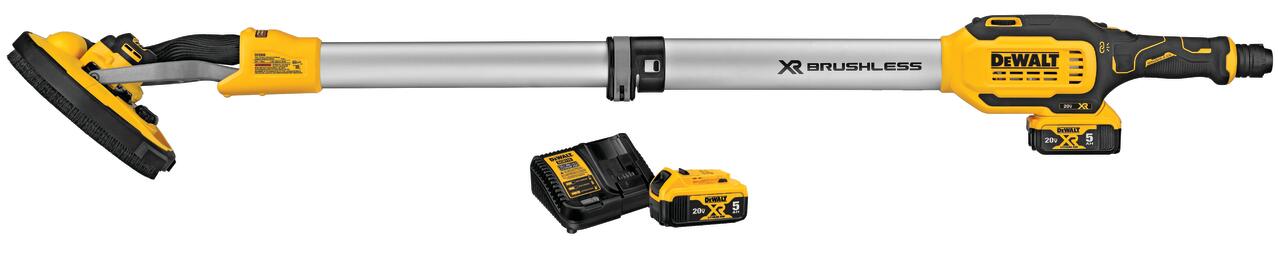 DEWALT 20V XR Brushless Drywall Sander Kit w/2-5.0AH Batteries and ...