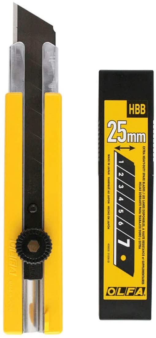 OLFA H-1BB/5BB 25mm Extra Heavy Duty Snap-Off Straight Knife Combo Set - Contractor Cave Tools