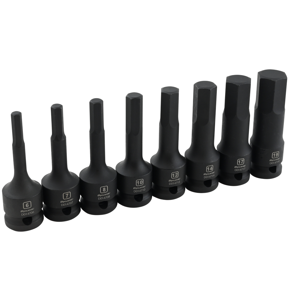 DYNAMIC Impact Socket Set Hex 1/2" Drive Metric Long 8 Pc - Contractor ...