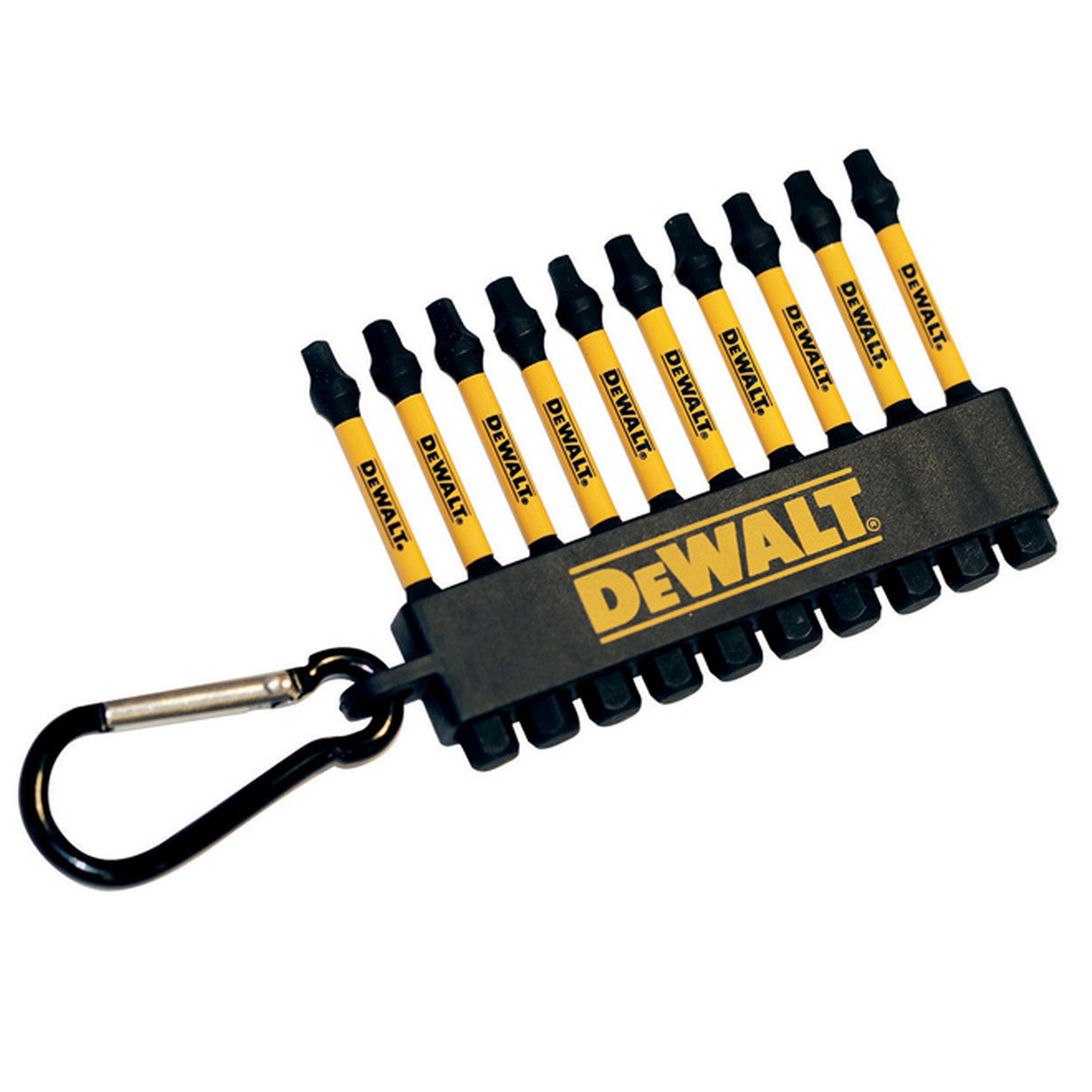 DEWALT #2 Square 3" Impact Ready Bit Set 10pk Carabiner - Contractor ...
