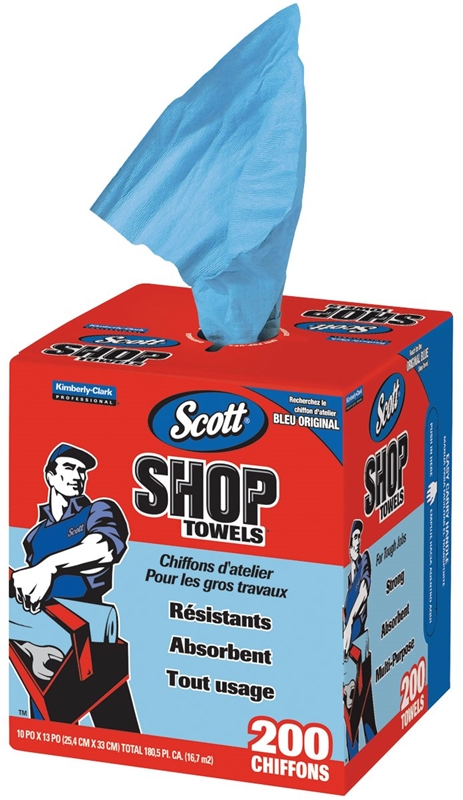 Blue Shop Towel 10" x 12" 200 Towels/Box 75192 - Contractor Cave Tools