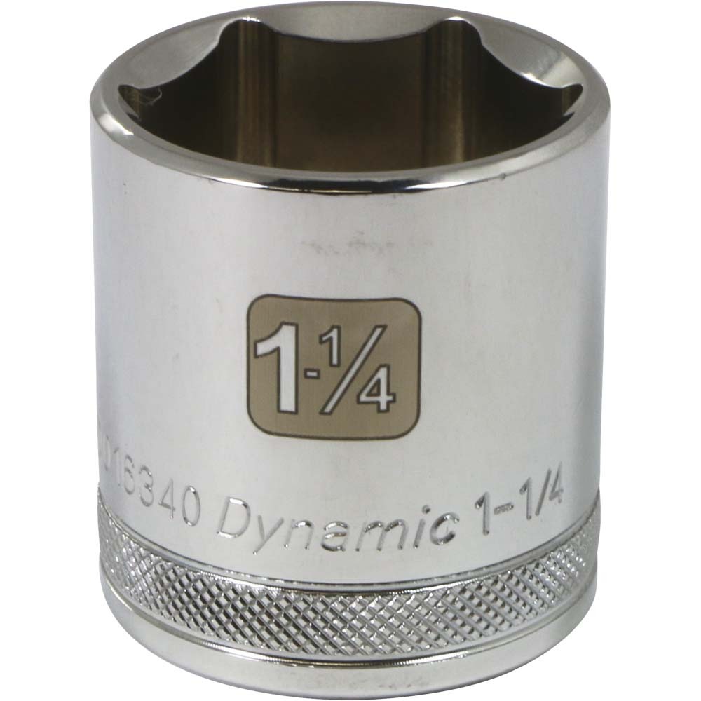 DYNAMIC Socket 6 Point 1/2" Drive 1-1/4" Chrome - Contractor Cave Tools
