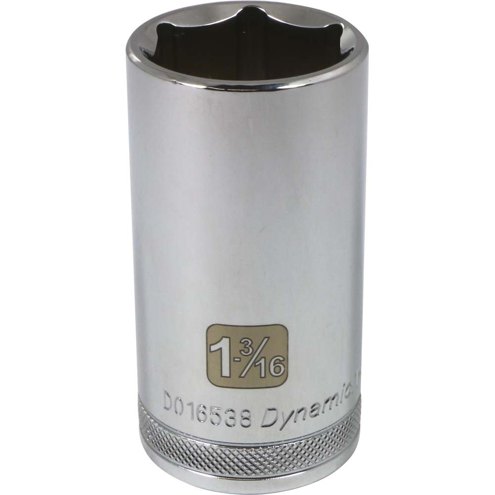 DYNAMIC Socket 6 Point 1/2" Drive 1-3/16" Deep Chrome - Contractor Cave ...