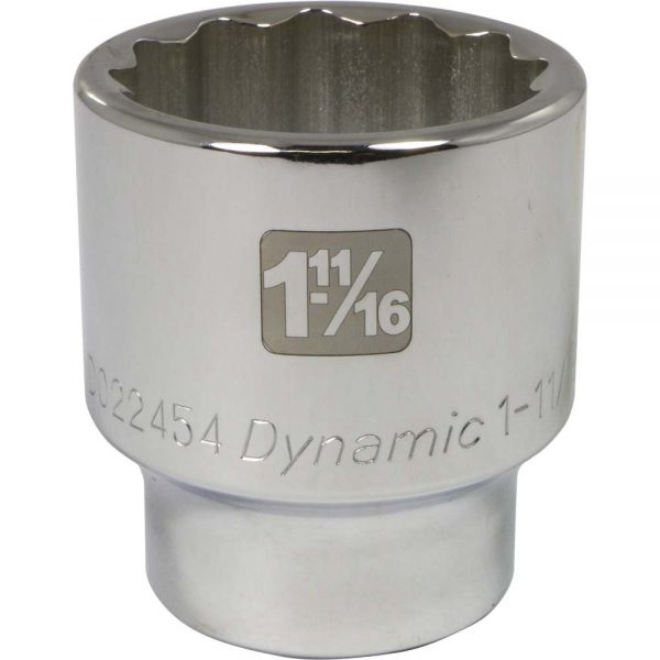 DYNAMIC Socket 12 Point 3/4" Drive 1-11/16" Chrome - Contractor Cave Tools