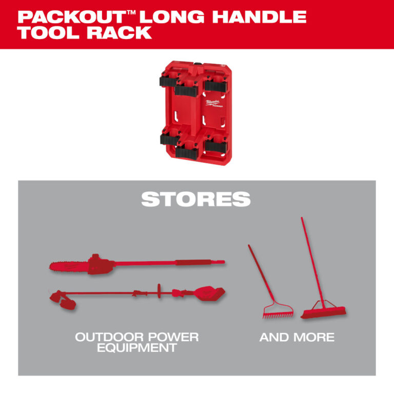 MILWAUKEE PACKOUT™ Long Handle Tool Rack - Contractor Cave Tools