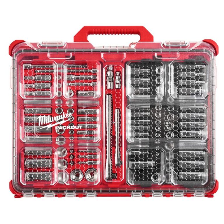 MILWAUKEE® PACKOUT™ 106 pc Socket Set 3/8" & 1/4" - Contractor Cave Tools