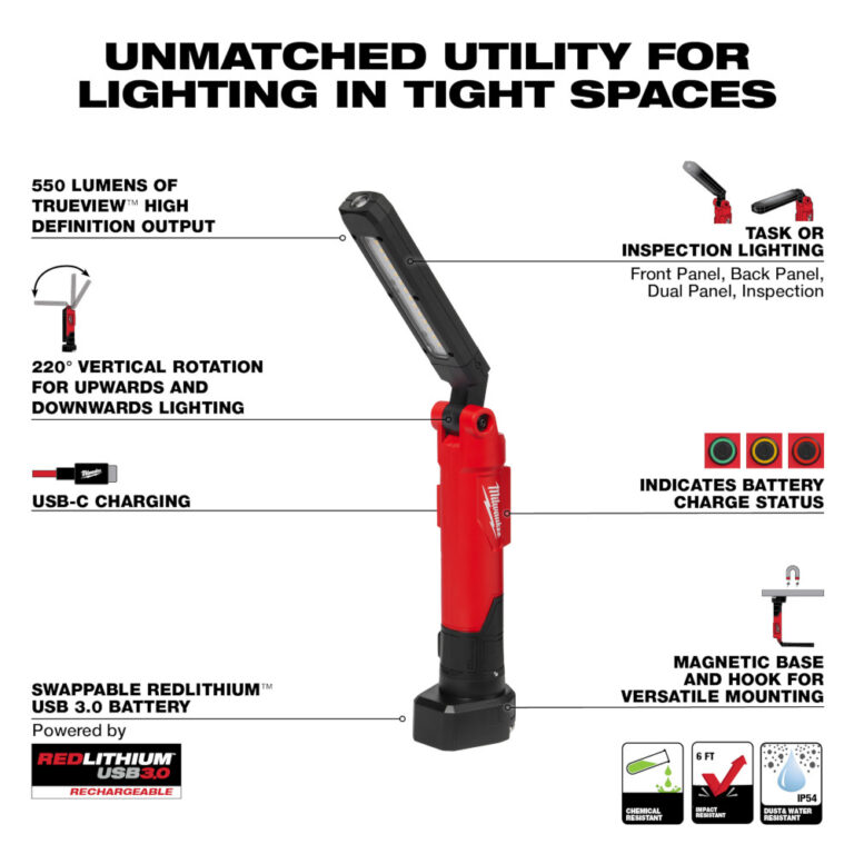 MILWAUKEE REDLITHIUM™ USB Stick Light W/ Magnet - Contractor Cave Tools