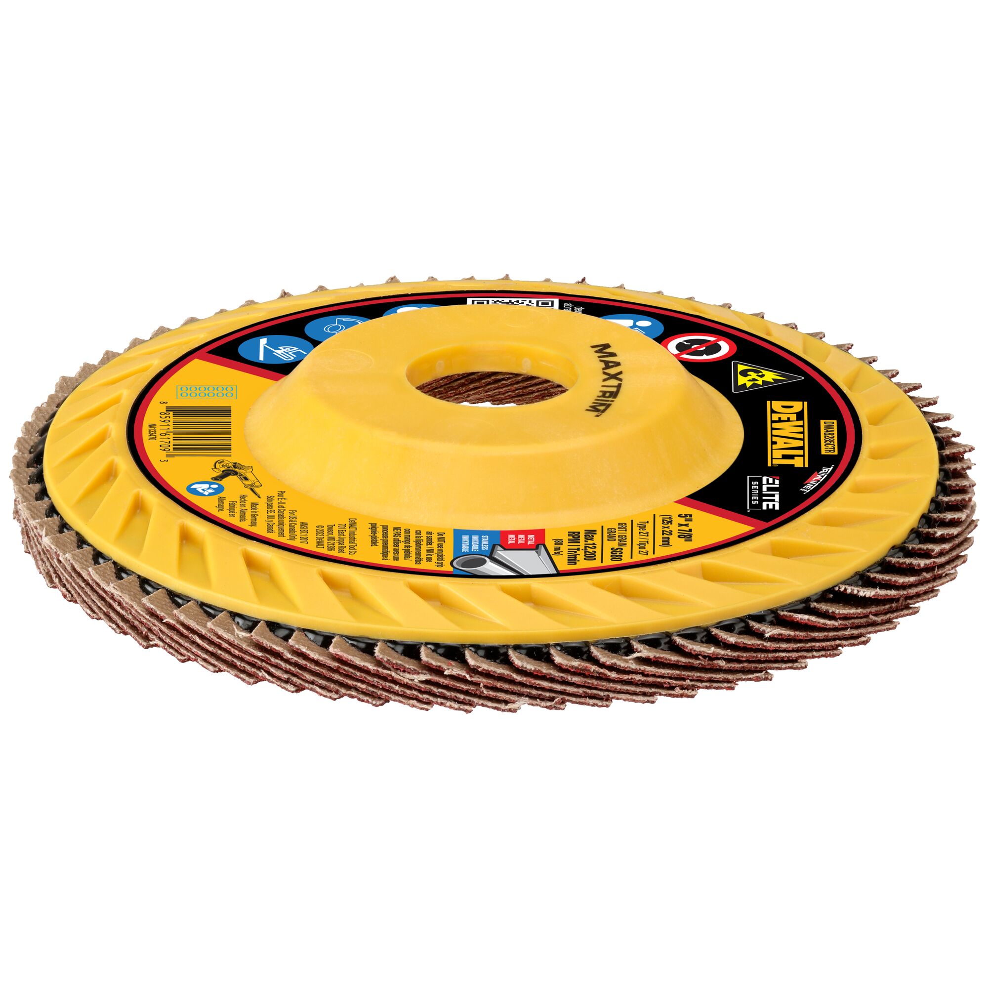 DEWALT XP Ceramic MAXTRIM™ 5" Trimmable Flap Disc 80 Grit - Contractor ...