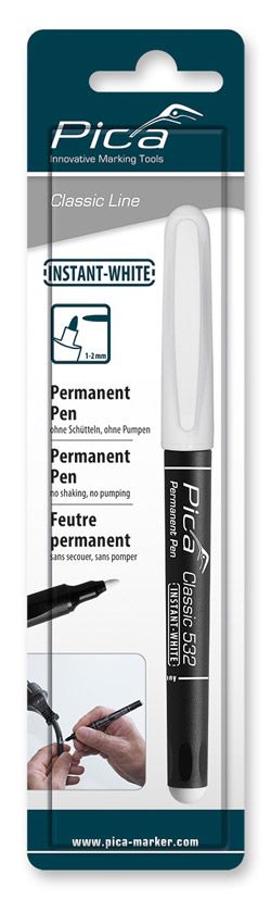 PICA Permanent Pen Bullet Tip Instant-White - Contractor Cave Tools