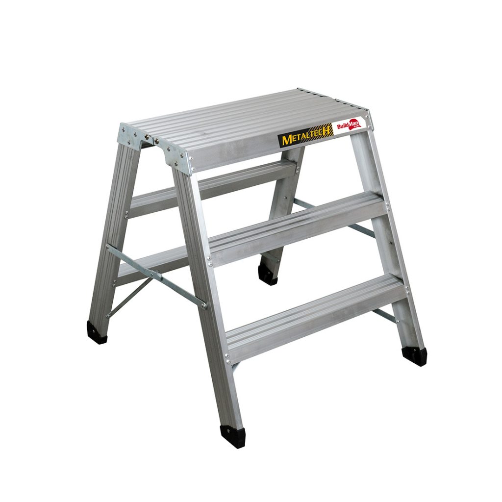 METALTECH Aluminum Foldable 3 Step Workstand, 3' H x 2' Long, 300lb Cap ...