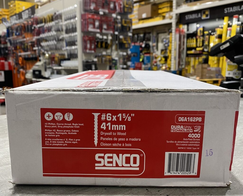 SENCO Collated Drywall Screws Strip Coarse #6 x 1-5/8" 4M/bx 06A162PB
